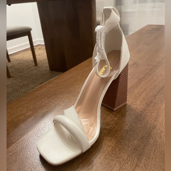Lulus | Shoes | Nwt White Platform Block Heels | Poshmark
